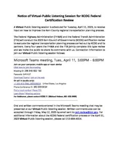 2023_KCOG_FHWA_FTA_notice - Kern Council of Governments